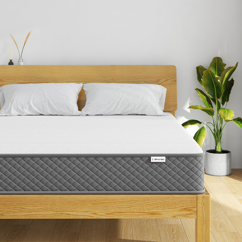 White Nest 10 inch Hybrid Mattress Queen Mattress Fiberglass Free